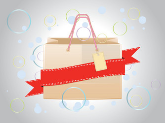 Paper Shopping Bag with Red Ribbon Royalty Free Vector Image