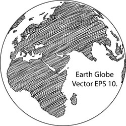 World map earth globe line Royalty Free Vector Image