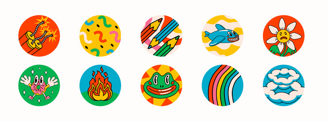 Cartoon abstract highlights covers Royalty Free Vector Image