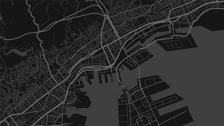 Kobe map detailed city administrative Royalty Free Vector