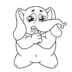 Elephant he felt bad vomiting cartoon Royalty Free Vector