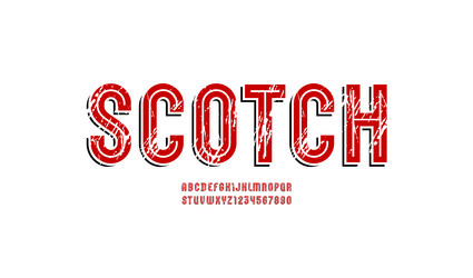 Grunge old font alphabet with vintage texture Vector Image