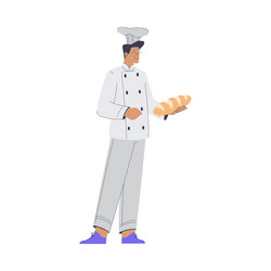 Bakery with man baker character in uniform Vector Image