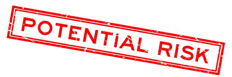 Grunge black potential risk word square rubber Vector Image