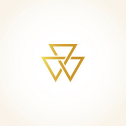 Isolated abstract golden color triangles contour Vector Image