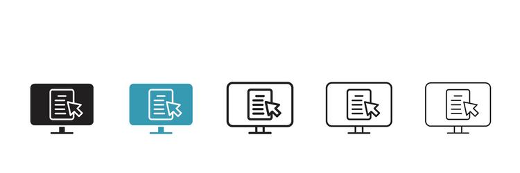 Online test icon set exam list questionnaire Vector Image