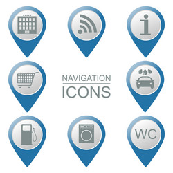 Set of navigation icons outlined public Royalty Free Vector
