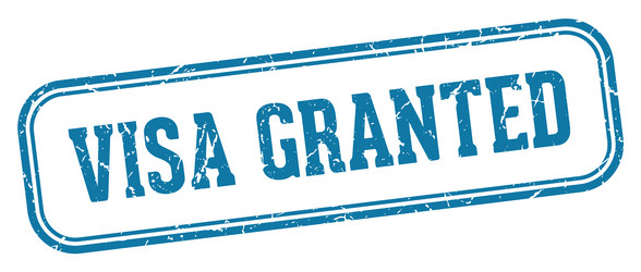 Visa approved stamp visa approved rectangular Vector Image