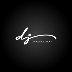 Dj simple signature logo - handwritten template Vector Image