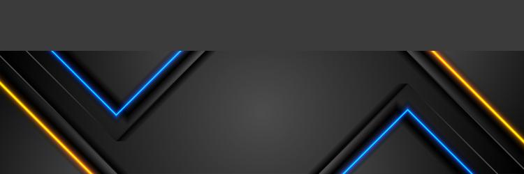 Black blue tech glossy banner with honeycomb Vector Image