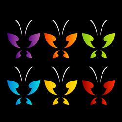 Logo Rainbow Flying Butterfly Vector Images (over 100)