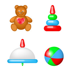 Kids toys on white background Royalty Free Vector Image