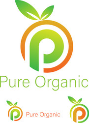Bio leaf pure water logo Royalty Free Vector Image