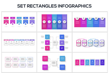 Set rectangles concept for infographics with 4 5 Vector Image