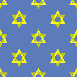 Yellow jewish star of david and candle silhouette Vector Image