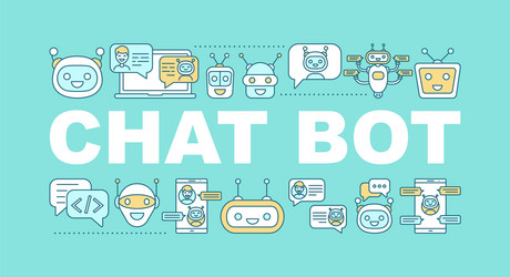 Chatbot word concepts banner Royalty Free Vector Image