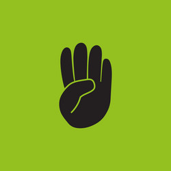 Four finger hand sign basic style Royalty Free Vector Image