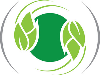 Leaf circle eco logo Royalty Free Vector Image