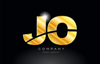 Combination letter jo j o alphabet with gold Vector Image