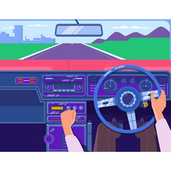 Driving car safety concept Royalty Free Vector Image