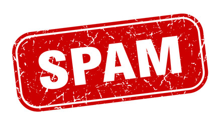 Spam red grunge round vintage rubber stamp Vector Image