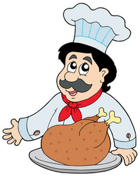 Cartoon roast meat Royalty Free Vector Image - VectorStock