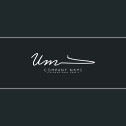 Minimal logo for initial letter um Royalty Free Vector Image