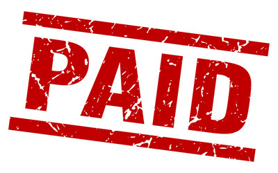 Square grunge red paid stamp Royalty Free Vector Image