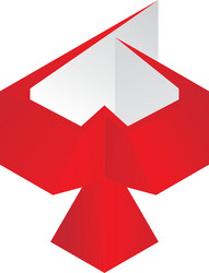 Paper 3d flat logo Royalty Free Vector Image - VectorStock