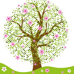 Elegant frame with stylized tree Royalty Free Vector Image