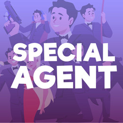 Squared banner about secret agent work flat style Vector Image