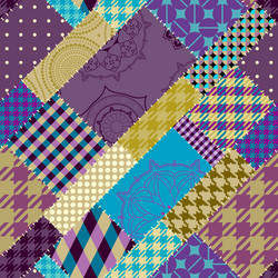 Textile patchwork square Royalty Free Vector Image
