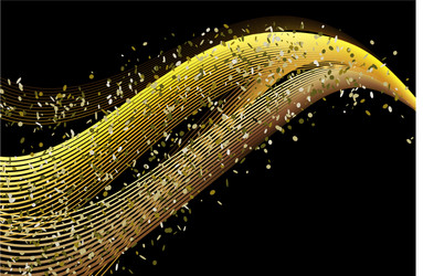 Abstract shiny gold wave Royalty Free Vector Image