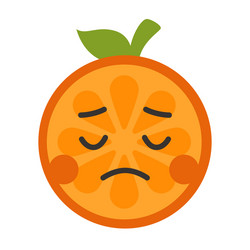 Emoji - sad orange feeling like crying isolated Vector Image