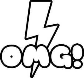 Omg pop art lettering Royalty Free Vector Image