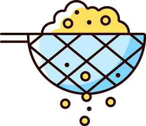 Sifting wheat flour with sieve sifter baking Vector Image