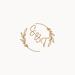 Letter st wedding monogram logo design Royalty Free Vector
