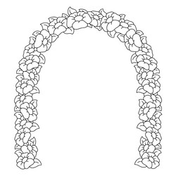 Beautiful flower frame coloring page design Vector Image