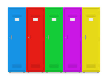 Color school lockers gym locker highschool Vector Image