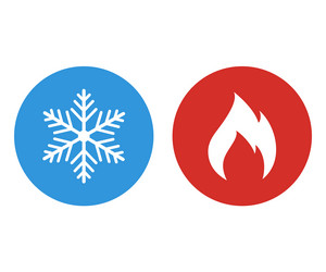 Hot and cold icon or fire ice sign Royalty Free Vector Image