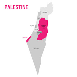 Political map of palestine highlighted Royalty Free Vector