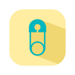 Safety pin flat icon object isolated on white Vector Image