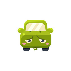 Scared green car emoji Royalty Free Vector Image