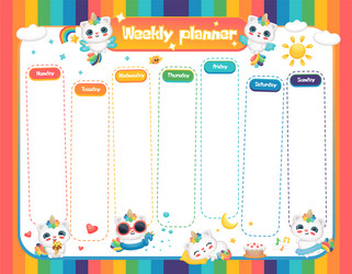 Kids Weekly Planner Vector Images (over 1,500)