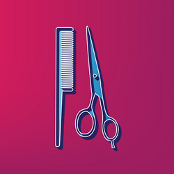 Barber shop sign blue 3d printed icon Royalty Free Vector