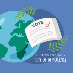 Day of democracy lettering Royalty Free Vector Image