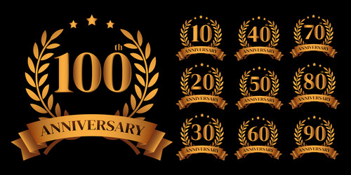 Golden anniversary logo Royalty Free Vector Image