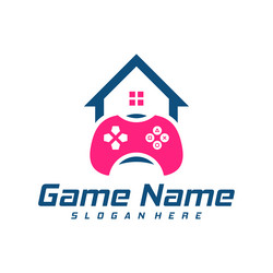 House game logo template joystick design icon Vector Image