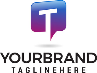 T letter talk speak logo icon Royalty Free Vector Image