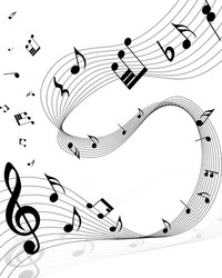 Sound wave sheet music notes Royalty Free Vector Image